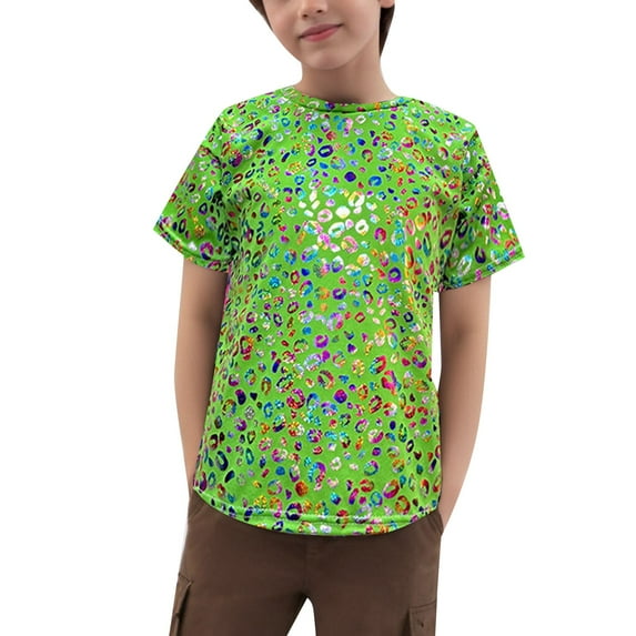 CONZONE Carnival Toddler Baby Girls Sequin T Shirts Glitter Leopard ...