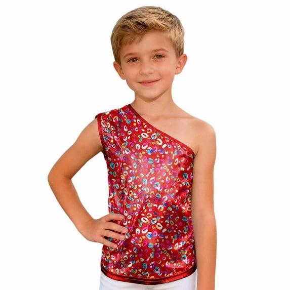 CONZONE Carnival Toddler Girls Sleeveless T Shirts Glitter Sequin ...