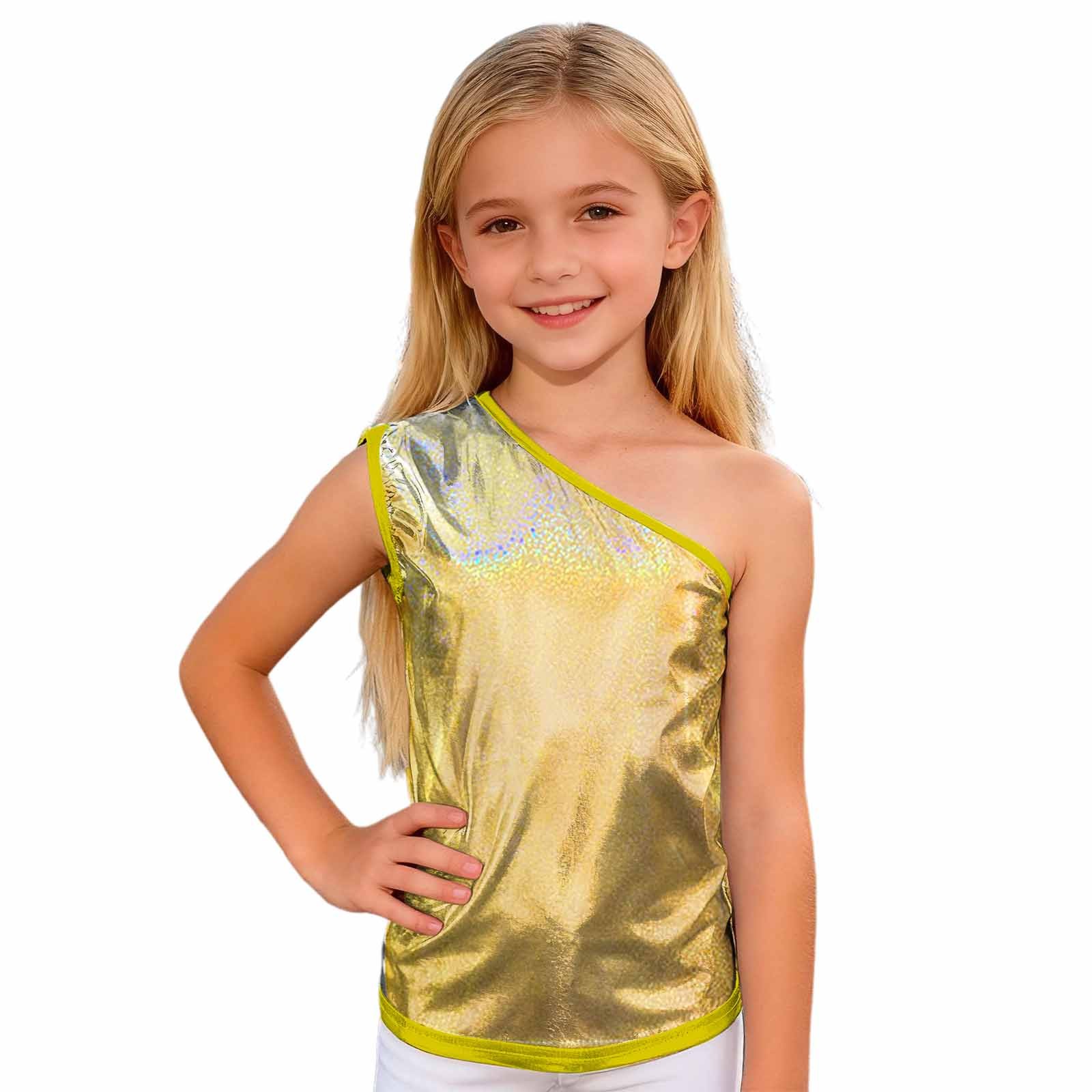 CONZONE Carnival Toddler Girls Sleeveless T Shirts Glitter Sequin ...
