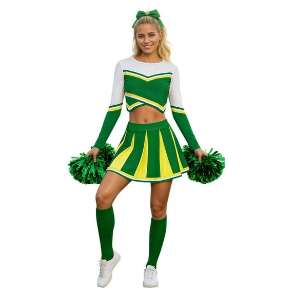 CONZONE Carnival Women's Cheerleader Dress Up High School Cheerleading ...