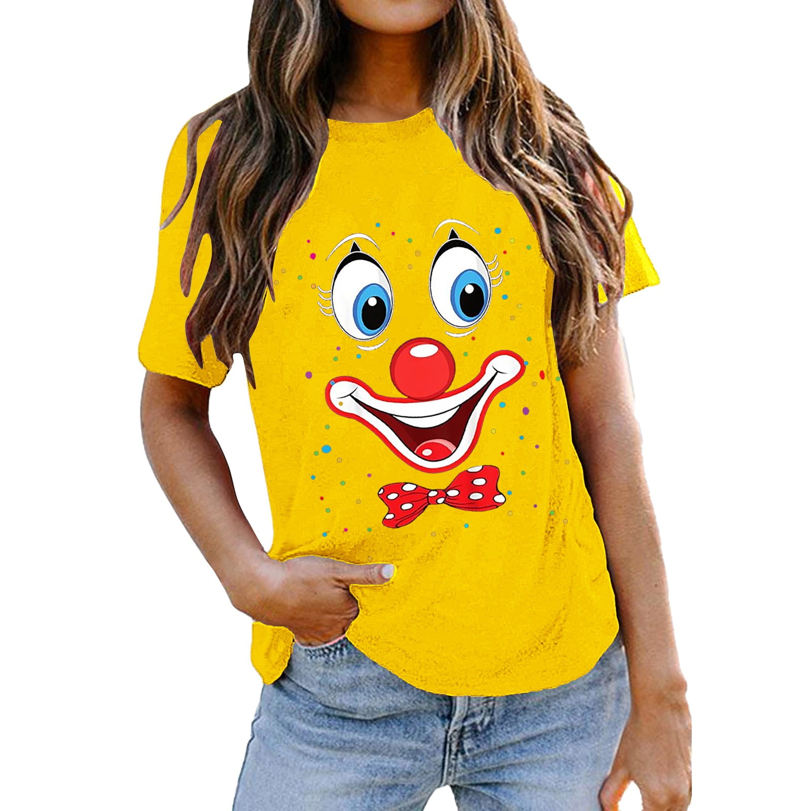 CONZONE Carnival Women's T-Shirts Short Sleeve T-Shirts for Women Funny ...