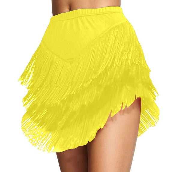 CONZONE Carnival Womens Belly Dance Tassel Skirt Patchwork Color ...