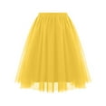 CONZONE Carnival Womens Tulle Midi Skirt Solid Color A Line Elastic ...