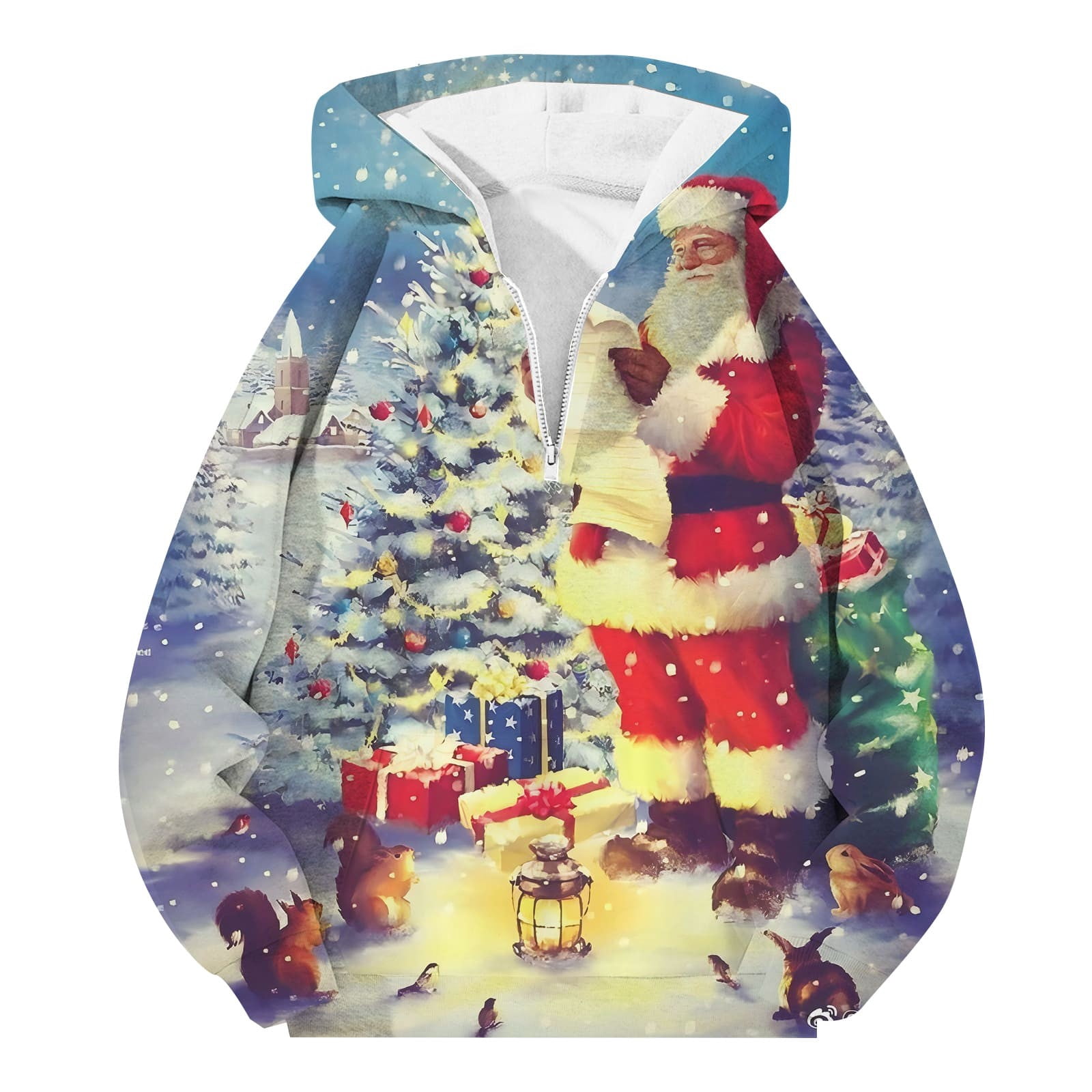 CONZONE Christmas Men's Hoodies Xmas Santa Claus Hoodie for Men Graphic ...
