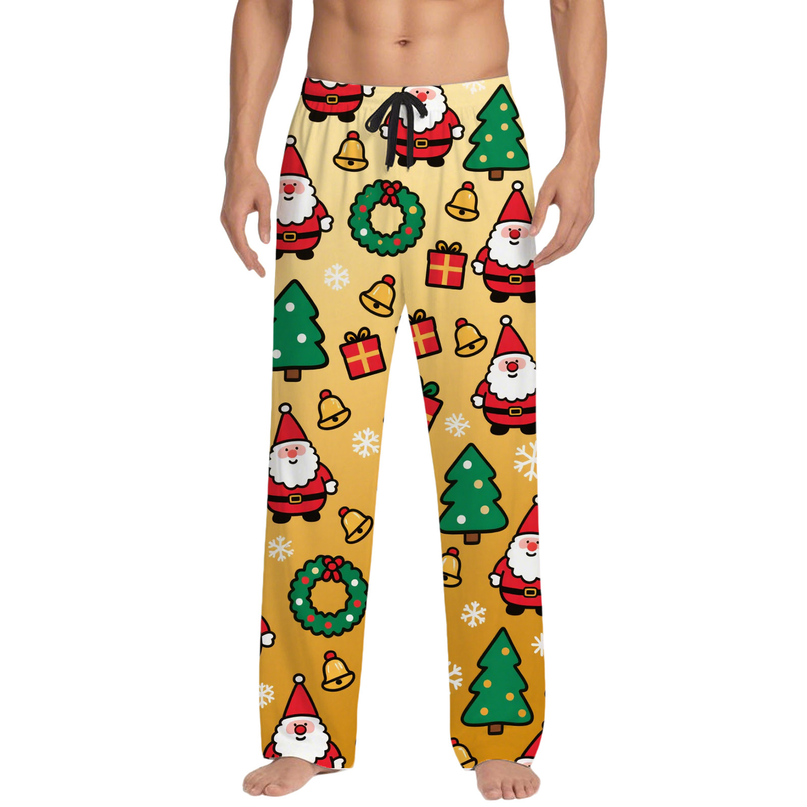 CONZONE Christmas Men's Pajamas Pants Wide Leg Pajama Pants for Men ...