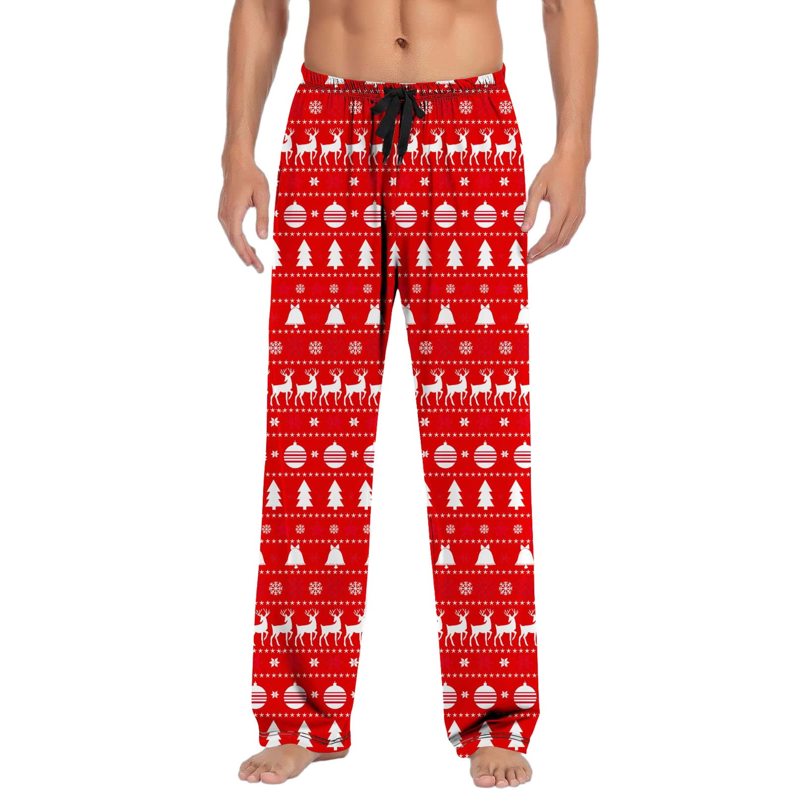 CONZONE Christmas Men's Pajamas Pants Xmas Graphic Pjs Pants for Men ...