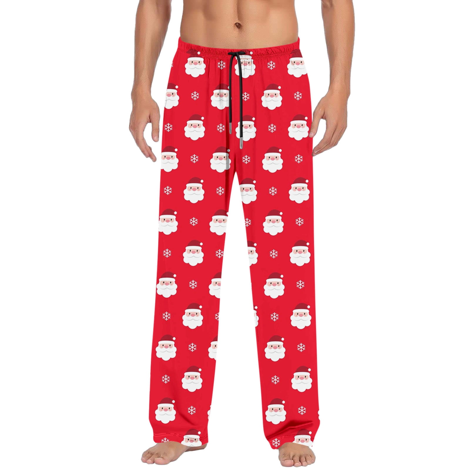 CONZONE Christmas Men's Pajamas Pants Xmas Santa Claus Graphic Pjs ...