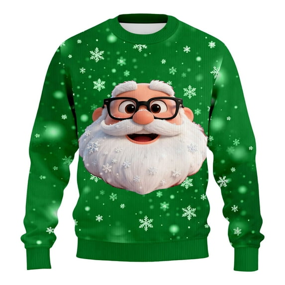 CONZONE Christmas Men's Sweatshirts Knit Crewneck Sweatshirt for Men ...