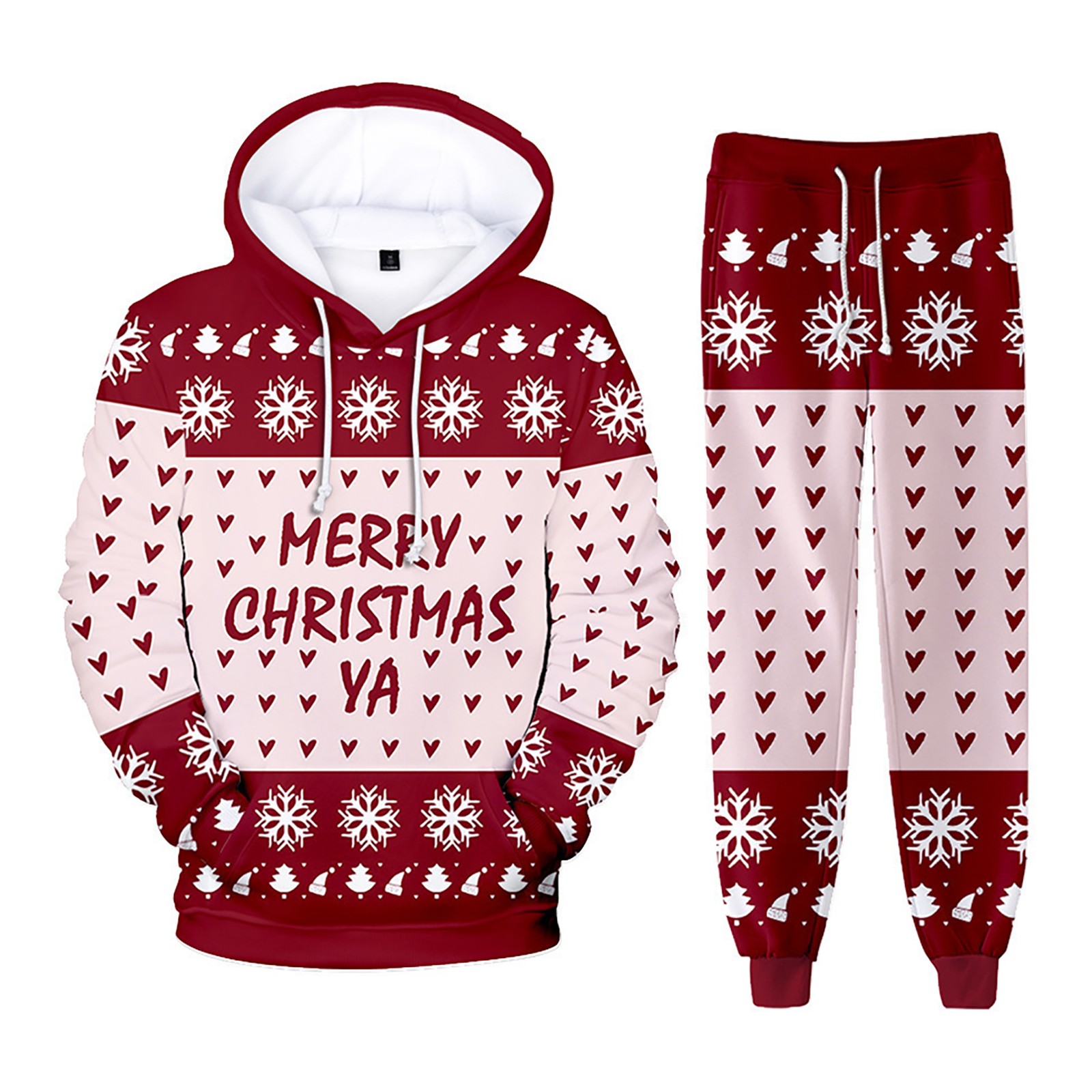 CONZONE Christmas Men's Sweatsuit 2 Piece Sets Casual Men's Jogging ...