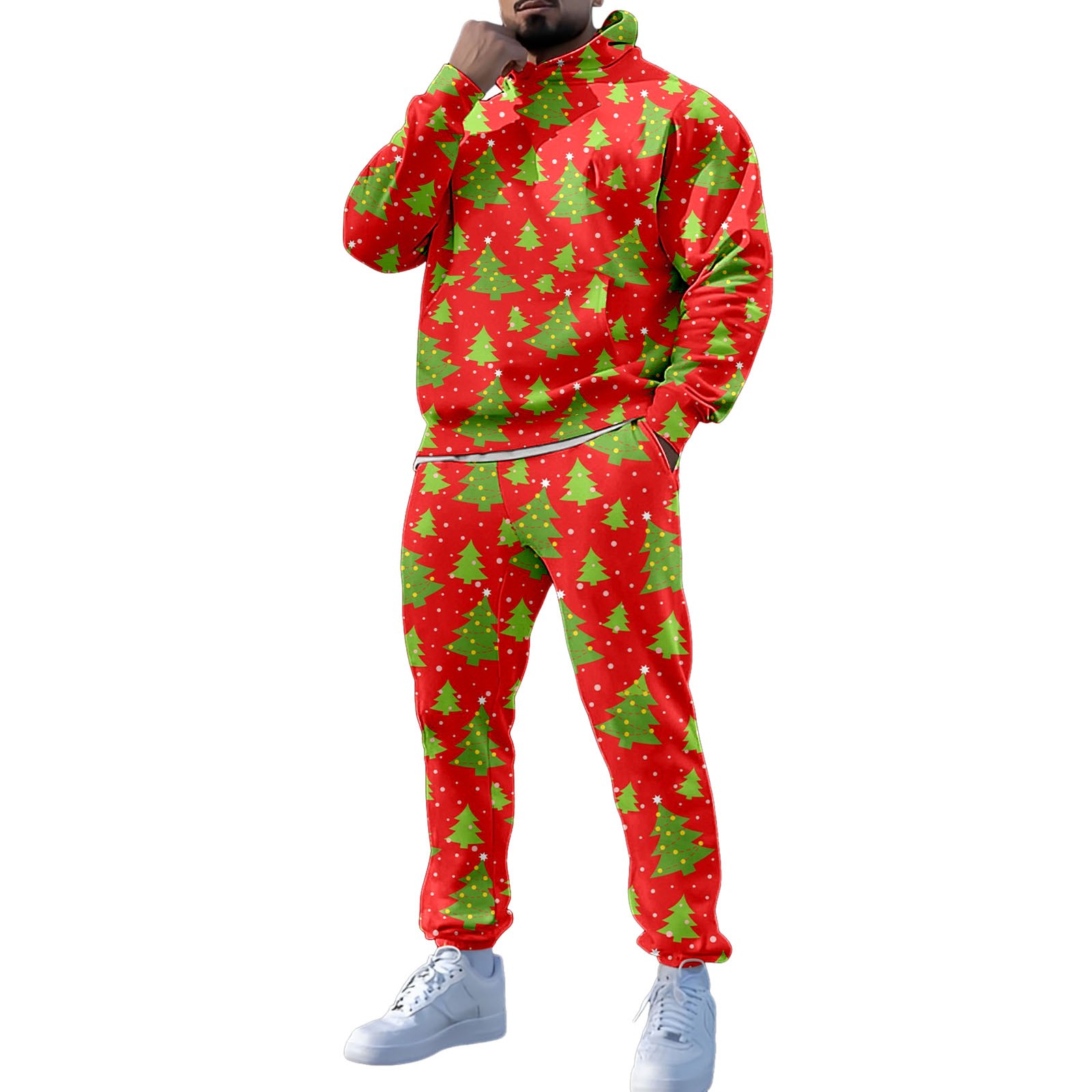 CONZONE Christmas Men's Sweatsuit 2 Piece Sets Casual Men's Jogging ...