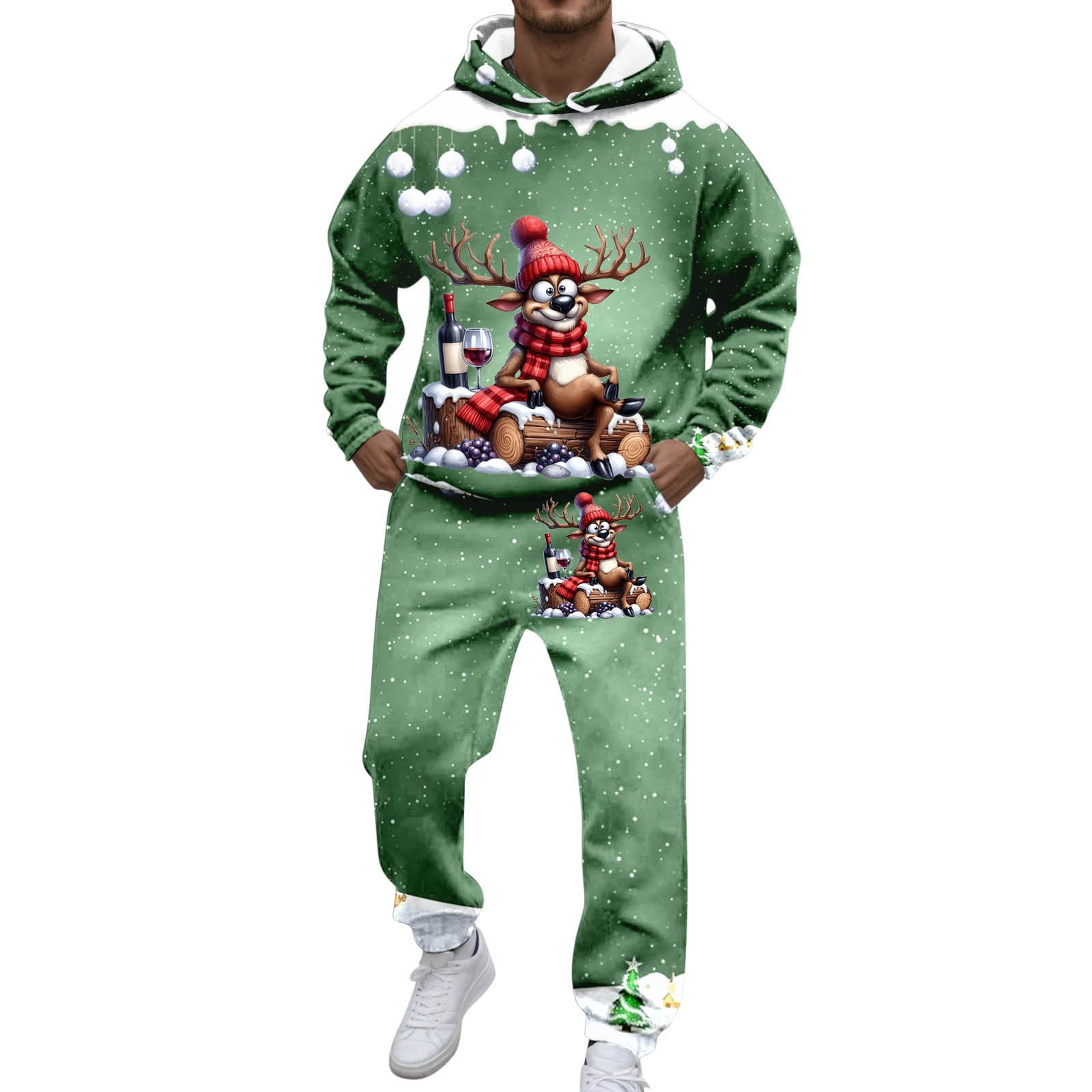 CONZONE Christmas Men's Tracksuit Sets Casual 2 Peice Sweatsuit Set for ...