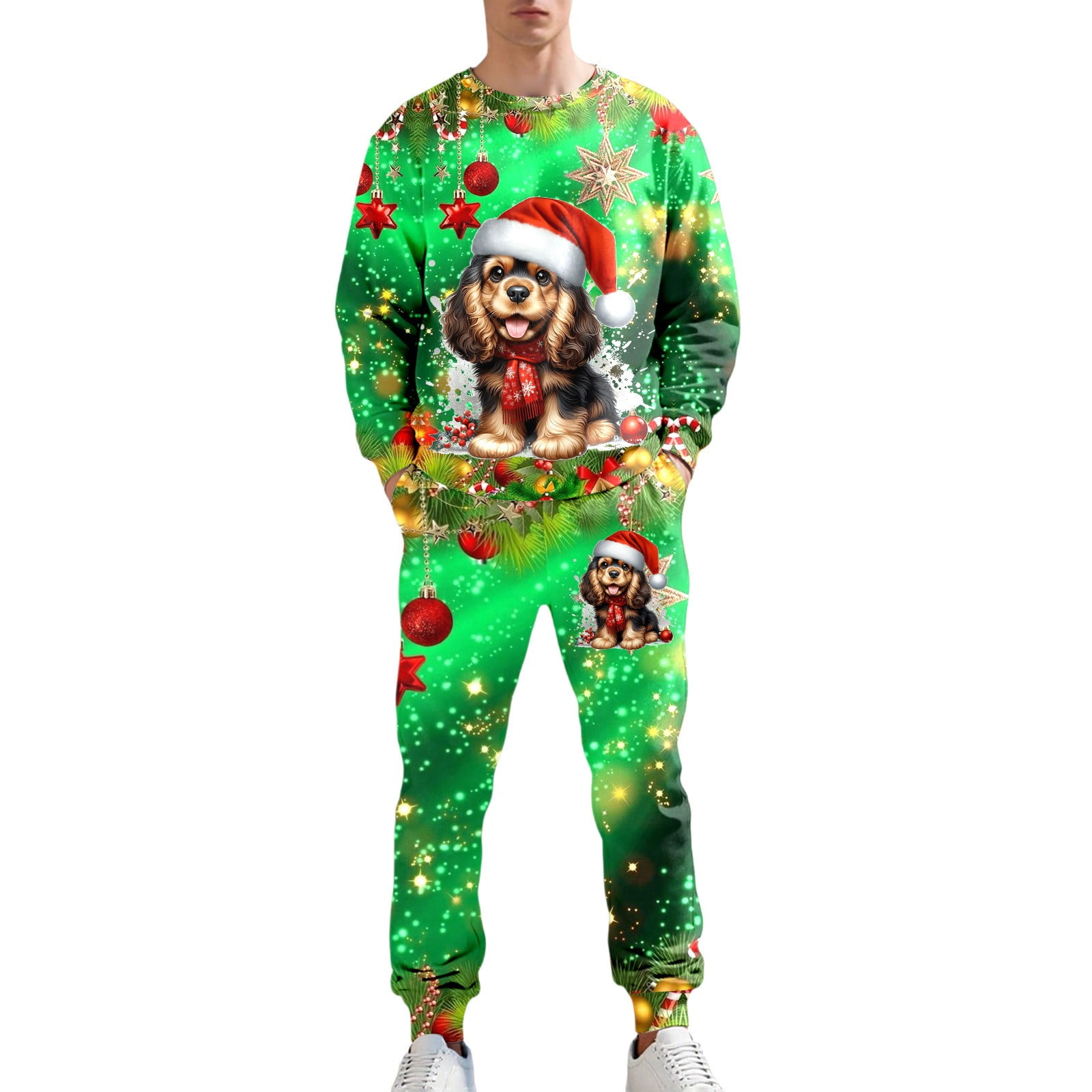 CONZONE Christmas Men's Tracksuit Sets Casual 2 Peice Sweatsuit Set for ...