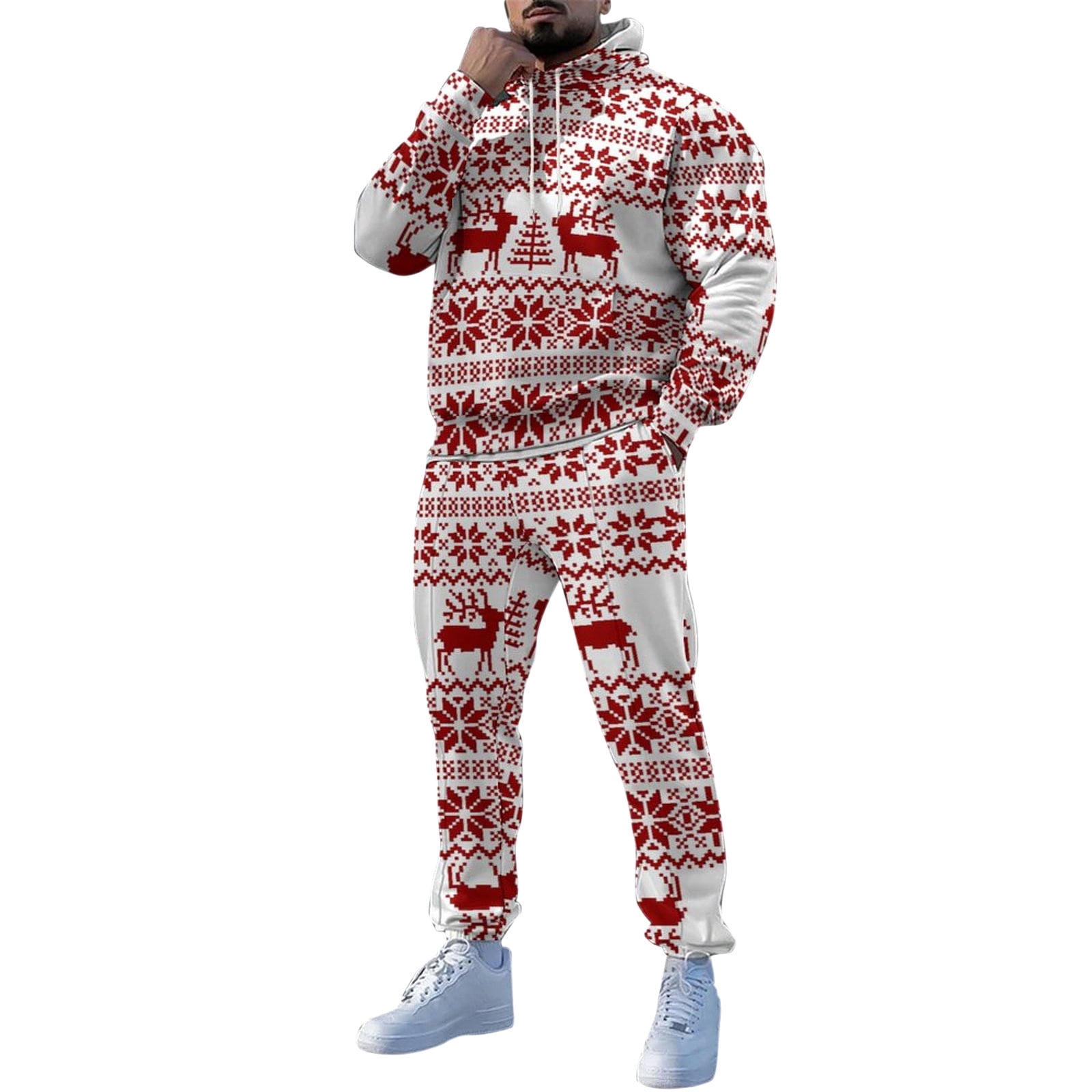 CONZONE Christmas Men's Tracksuit Sets Casual 2 Peice Sweatsuit Set for ...