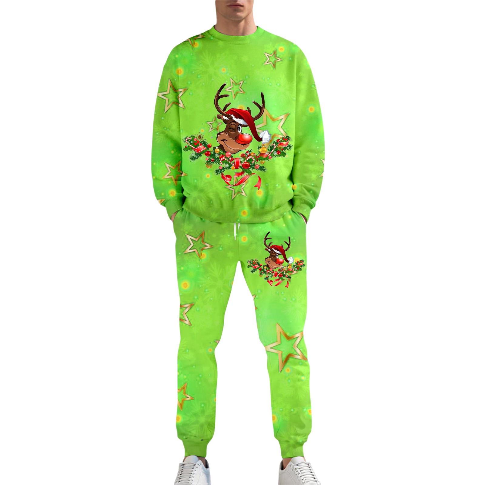 CONZONE Christmas Men's Tracksuit Sets Casual 2 Peice Sweatsuit Set for ...