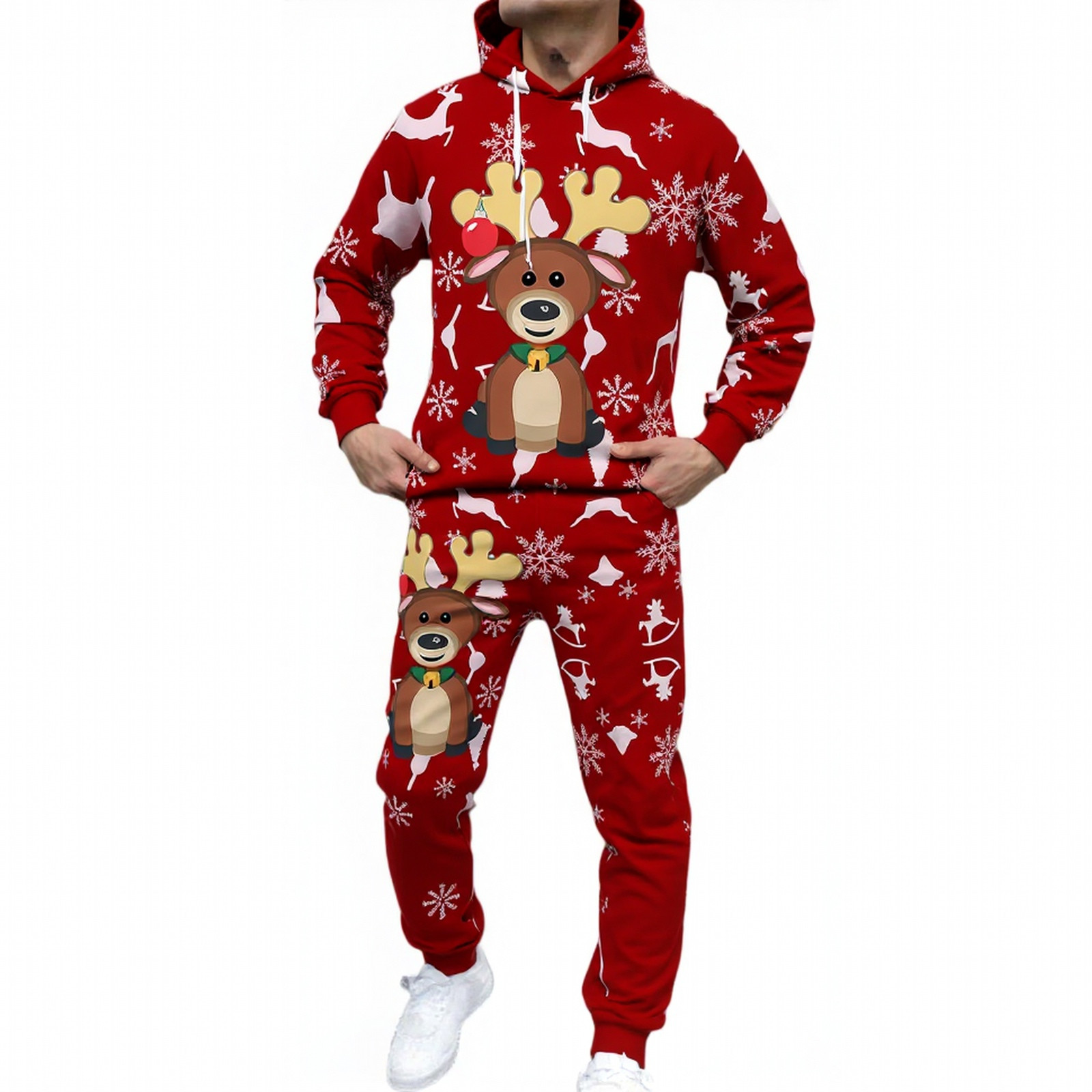 CONZONE Christmas Men's Tracksuit Sets Casual 2 Peice Sweatsuit Set for ...