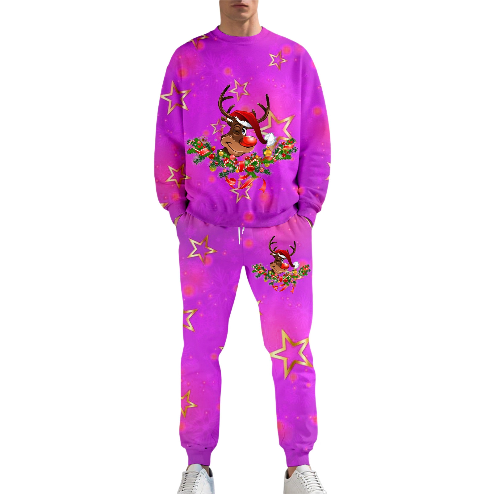 CONZONE Christmas Men's Tracksuit Sets Casual 2 Peice Sweatsuit Set for ...