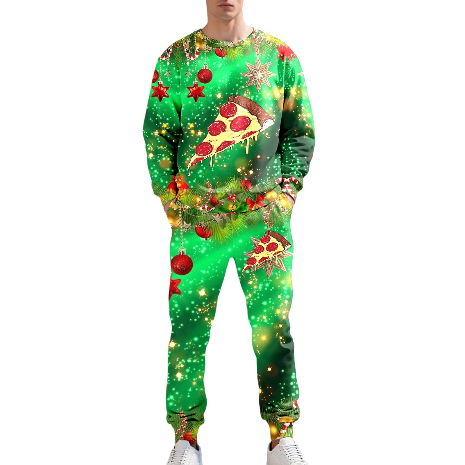 CONZONE Christmas Men's Tracksuit Sets Casual 2 Peice Sweatsuit Set for ...