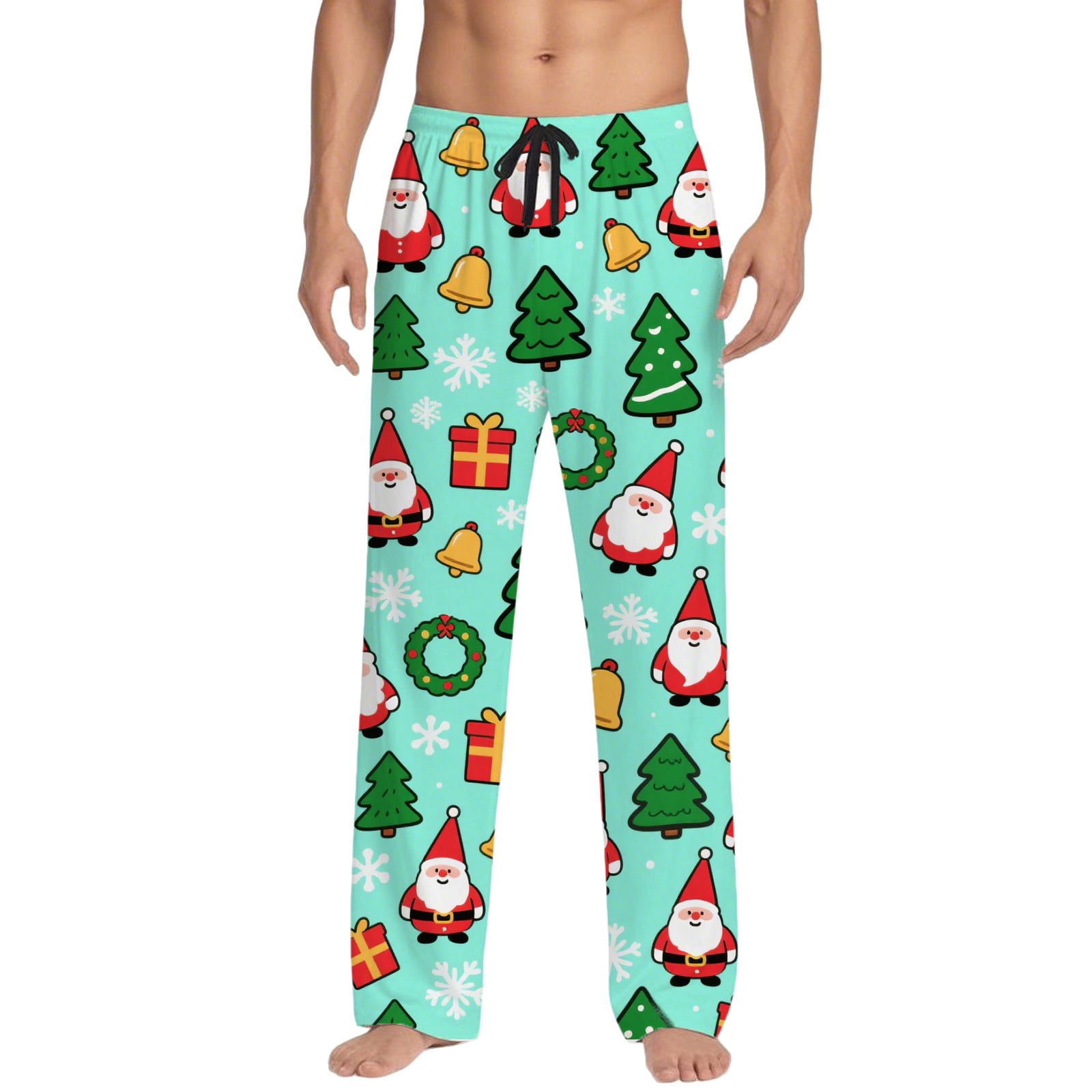 CONZONE Christmas Mens Pajamas Pants Wide Leg Pajama Pants for Men ...