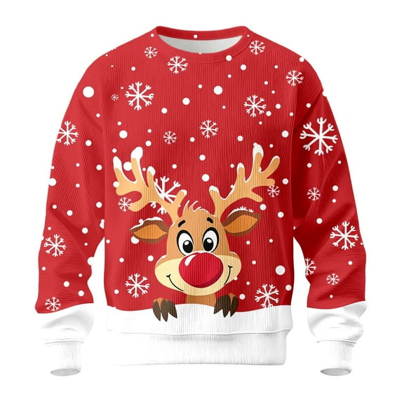 CONZONE Christmas Mens Sweatshirts Crewneck Knitted Sweatshirt for Men ...