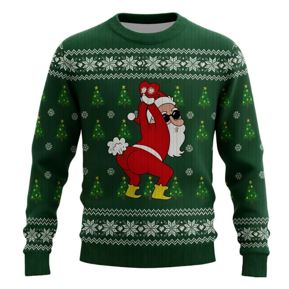 CONZONE Christmas Mens Sweatshirts Crewneck Sweatshirt for Men Ribbed ...