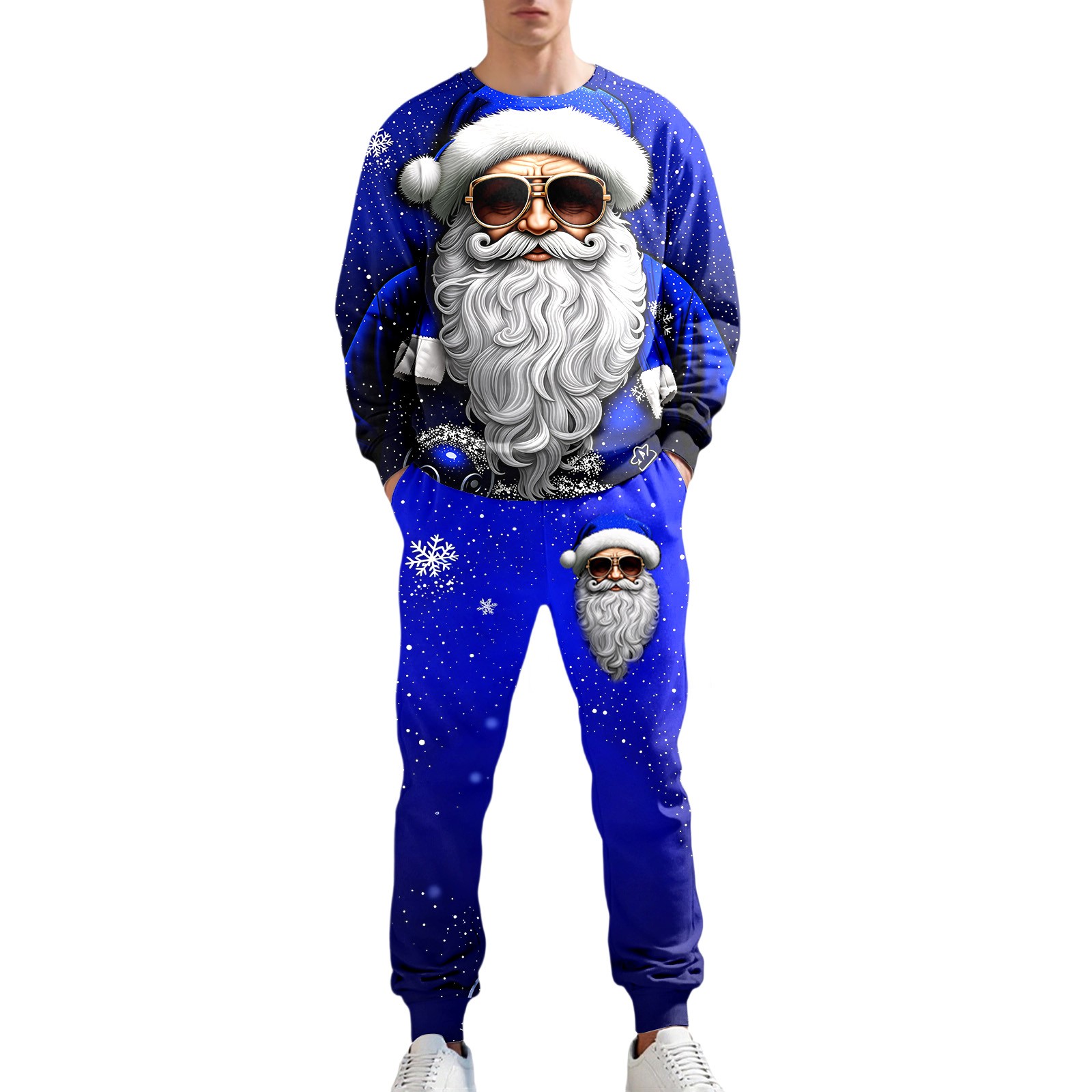 CONZONE Christmas Mens Tracksuit Casual 2 Peice Sweatsuit Set for Men ...