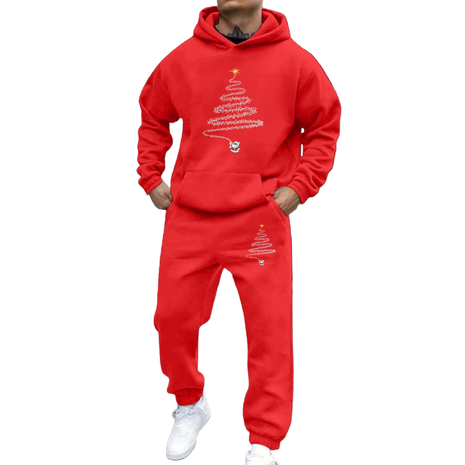 CONZONE Christmas Mens Tracksuit Sets Casual 2 Peice Sweatsuit Set for ...