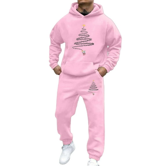 CONZONE Christmas Mens Tracksuit Sets Casual 2 Peice Sweatsuit Set for ...