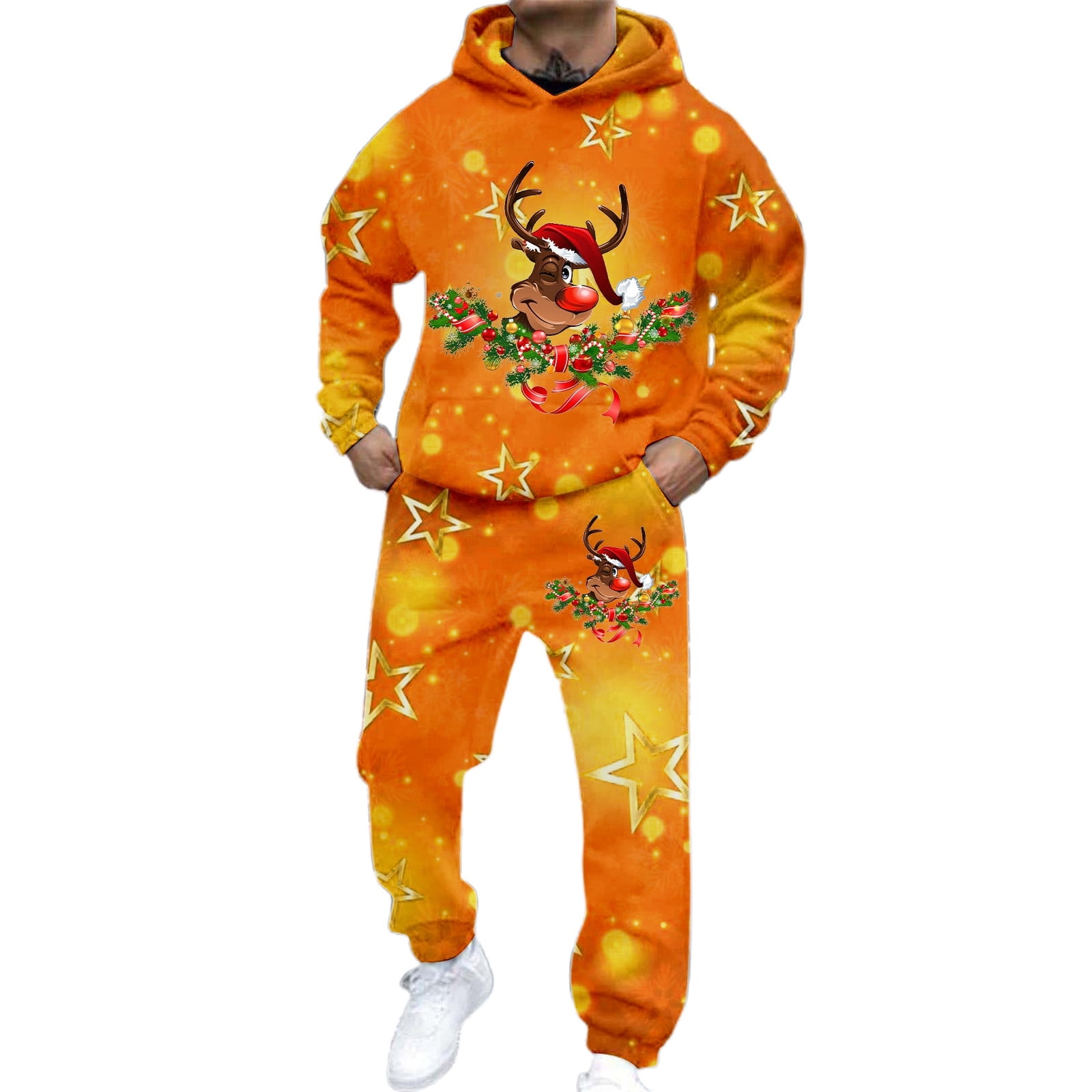 CONZONE Christmas Mens Tracksuit Sets Casual 2 Peice Sweatsuit Set for ...