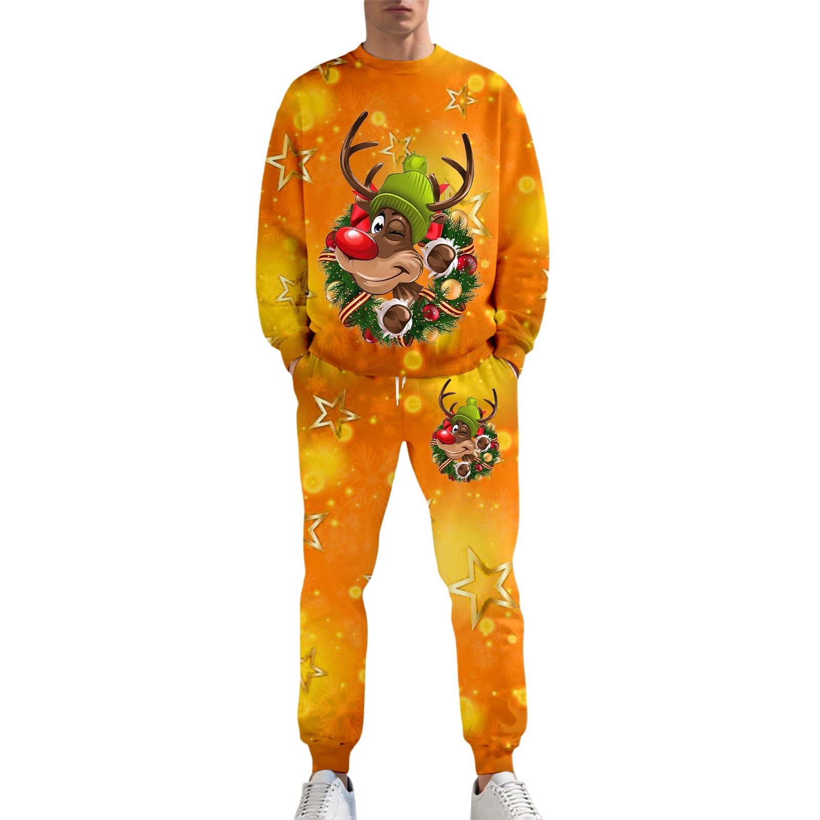 CONZONE Christmas Mens Tracksuit Sets Casual 2 Peice Sweatsuit Set for ...