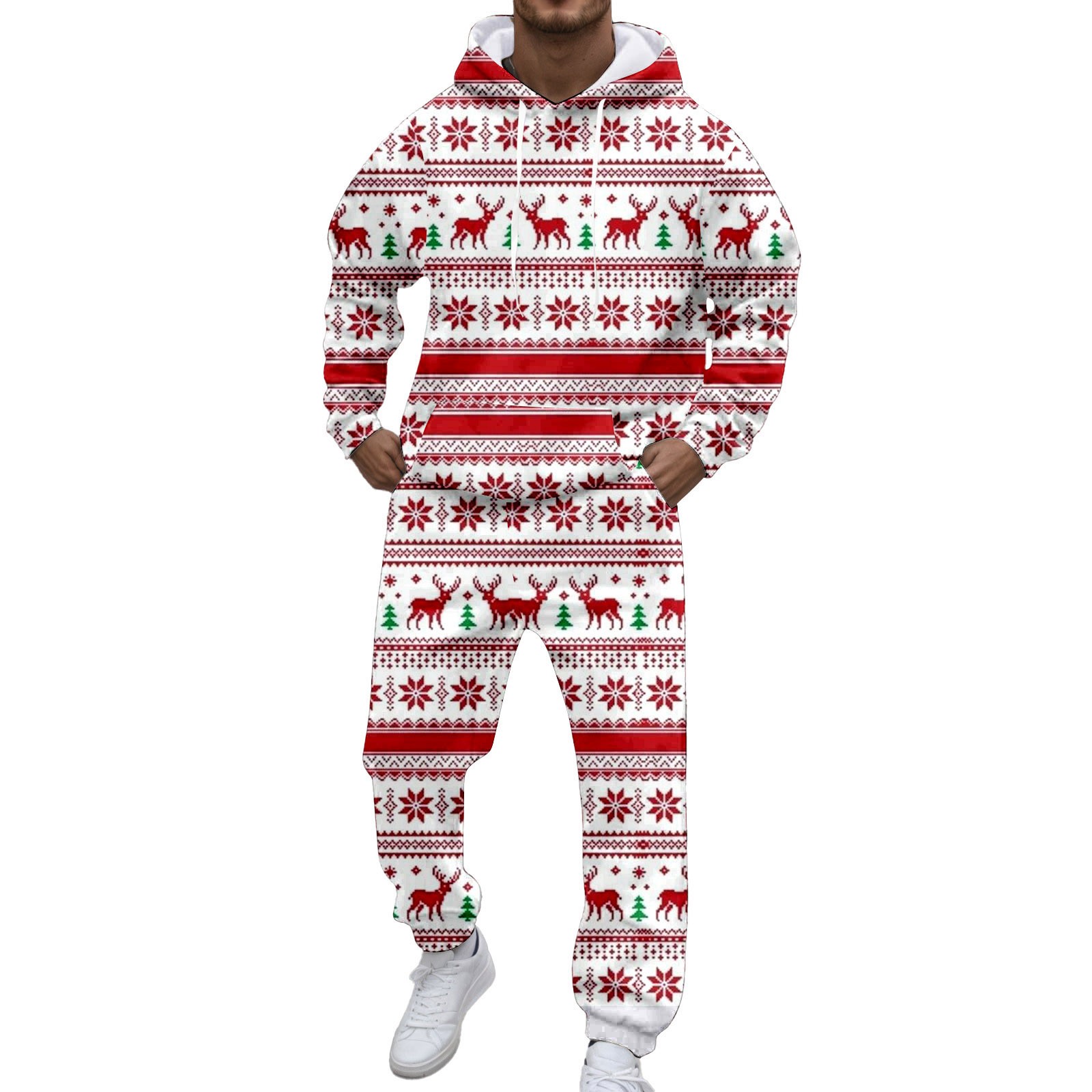 CONZONE Christmas Mens Tracksuit Sets Casual 2 Peice Sweatsuit Set for ...