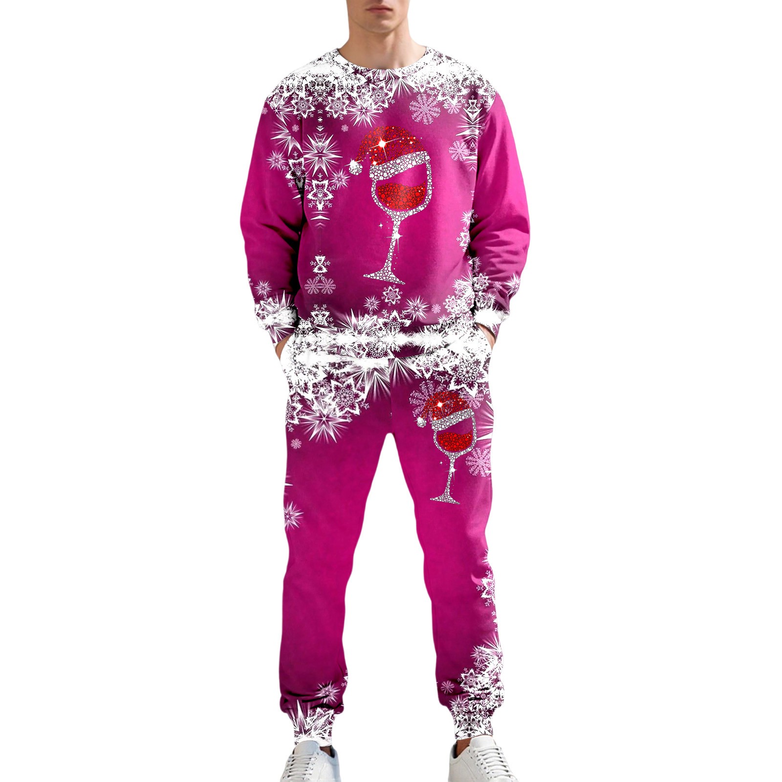 CONZONE Christmas Mens Tracksuit Sets Casual 2 Peice Sweatsuit Set for ...