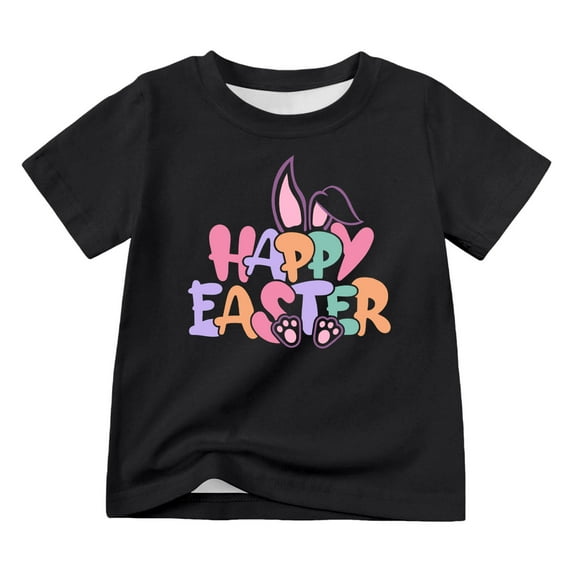 CONZONE Easter Baby Girls Short Sleeve T-Shirts Happy Easter Letter ...