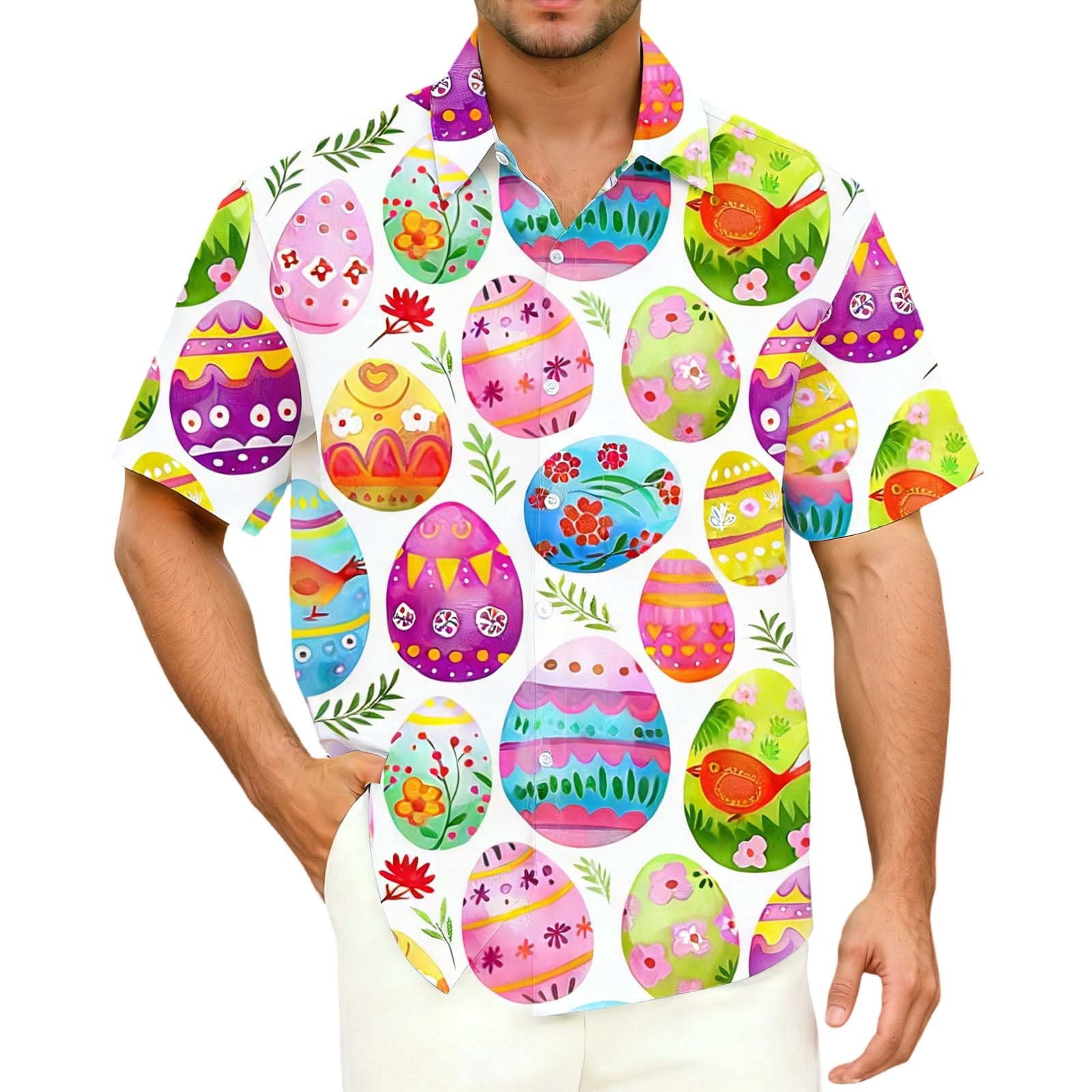 CONZONE Easter Mens Buttons Down Shirts Long Sleeve Shirts for Men ...