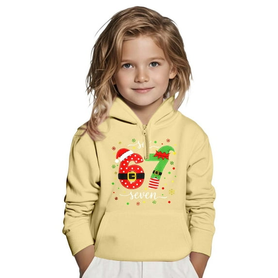 CONZONE Funny 67 Hoodies for Kids Number Six Seven Graphic Pullover ...