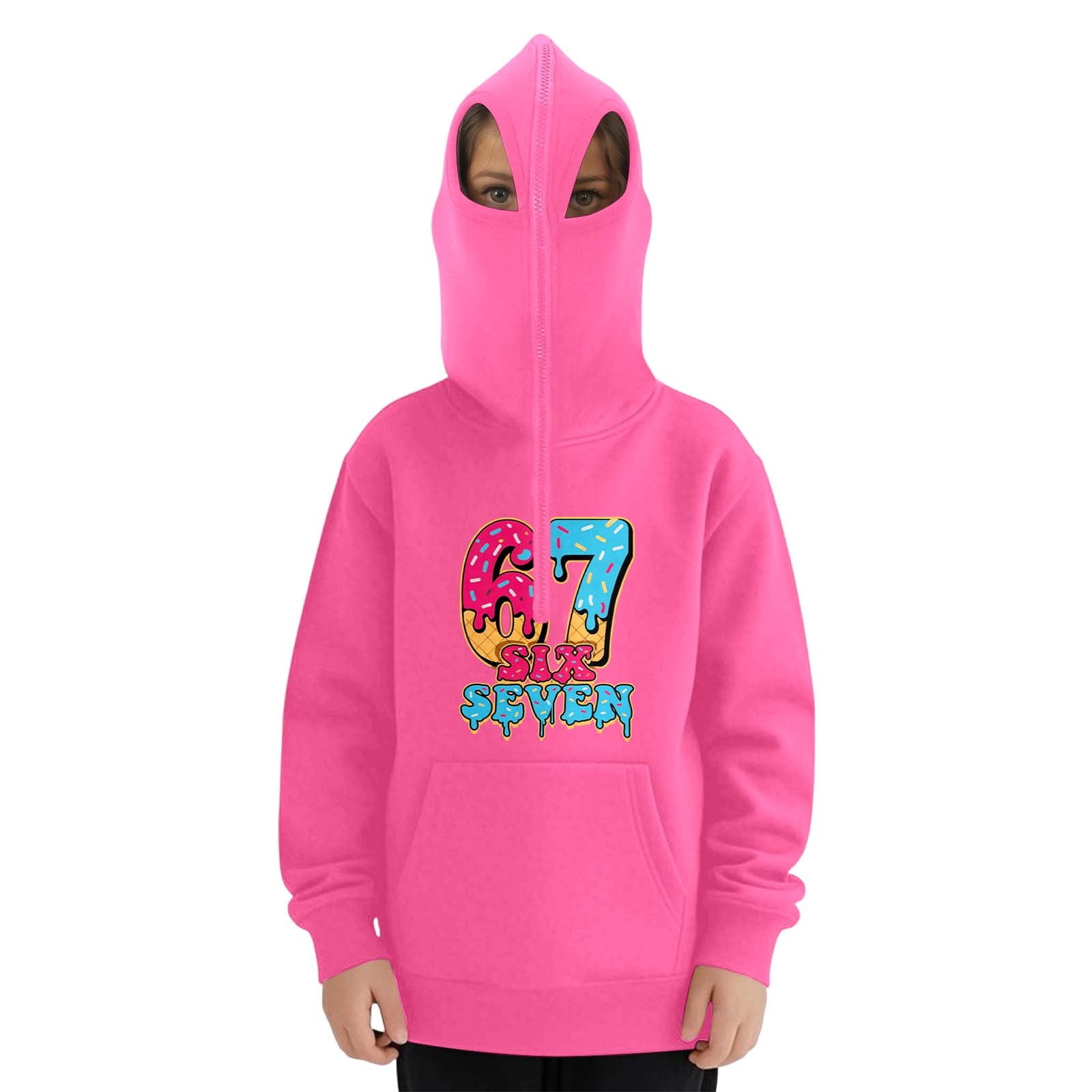 CONZONE Funny 67 Hoodies for Kids Number Six Seven Graphic Pullover ...