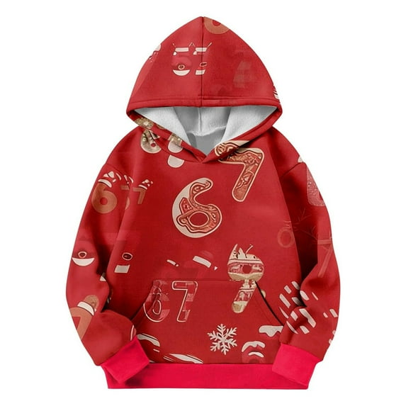CONZONE Funny 67 Hoodies for Kids Number Six Seven Graphic Pullover ...