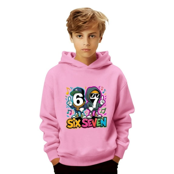 CONZONE Funny 67 Hoodies for Kids Number Six Seven Graphic Pullover ...