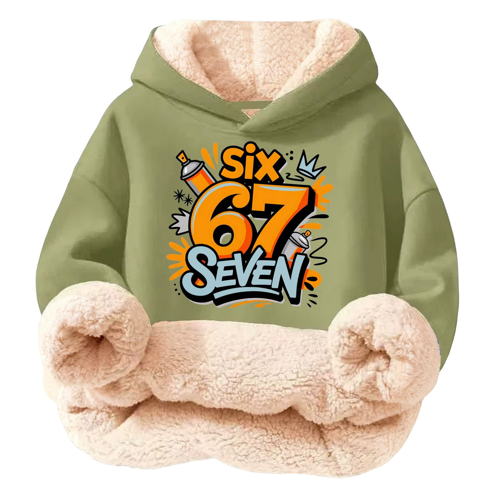 CONZONE Funny 67 Hoodies for Kids Number Six Seven Graphic Thick Fleece ...