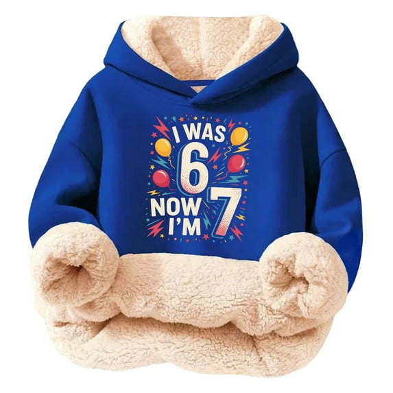 CONZONE Funny 67 Hoodies for Kids Number Six Seven Graphic Thick Fleece ...