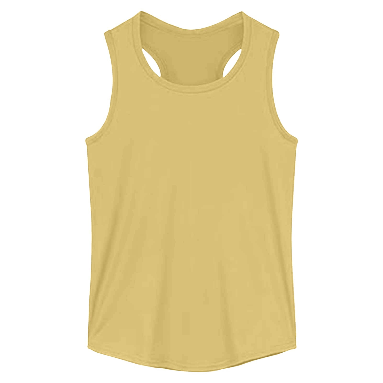 CONZONE Girls Shirts Sleeveless Crew Neck Solid Color Vest For Girls ...