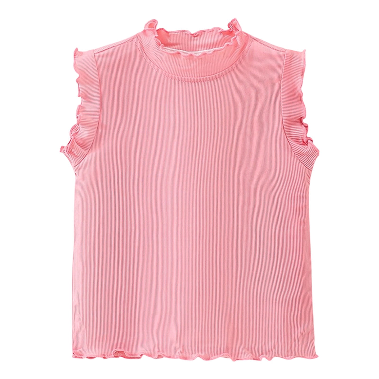 CONZONE Girls Summer Tops Flutter Sleeve Solid Color Tshirts For Girls ...