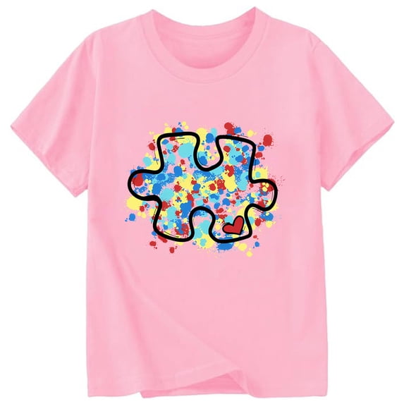 CONZONE Girls Summer Tops Short Sleeve Printed Shirts For Girls Crew ...