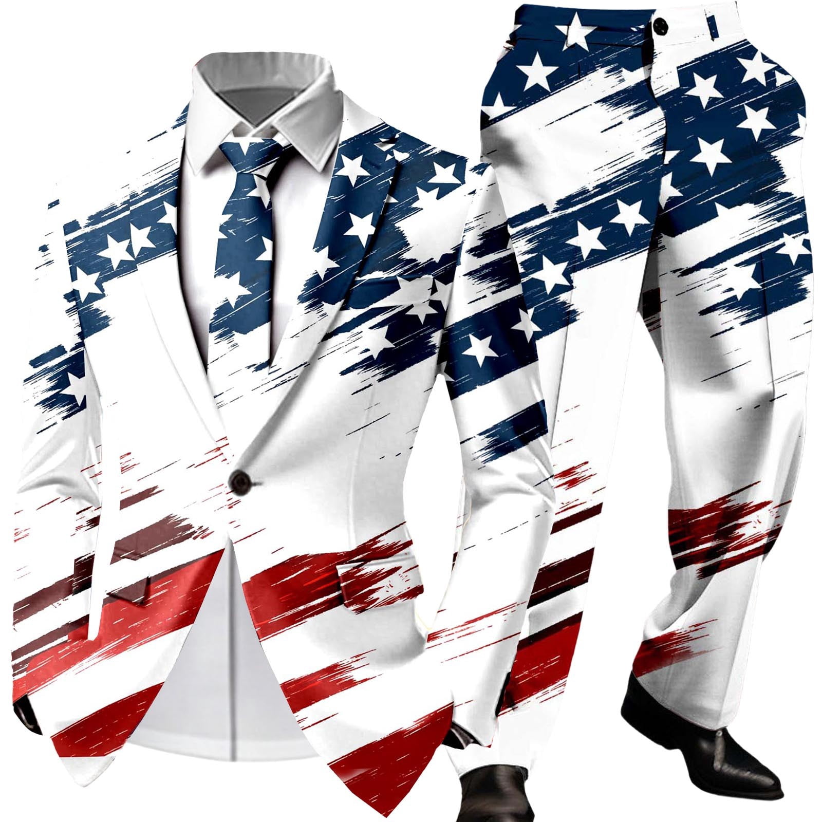 CONZONE Independence Day Mens 2 Peice Suit Set Usa 250Th Anniversary ...