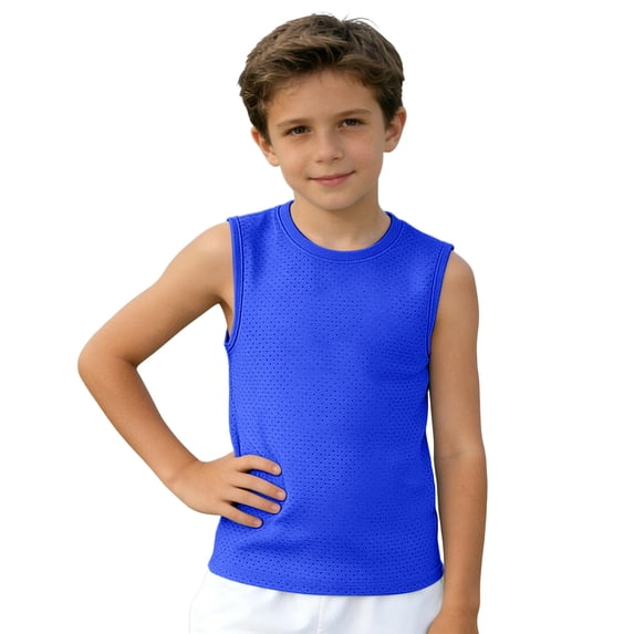 CONZONE Kids Boys Tops Solid Color Sleeveless Crew Neck Tank Fashion ...