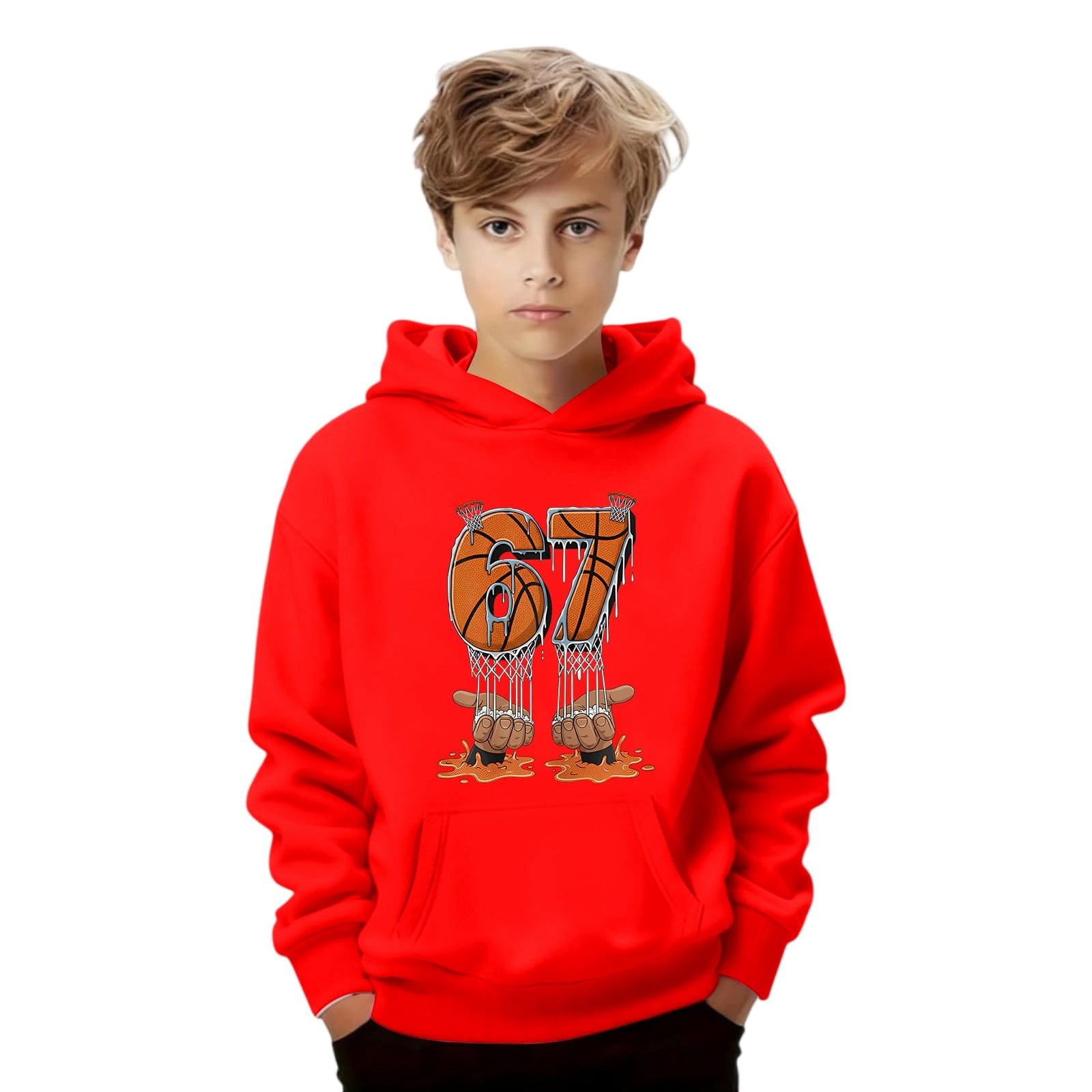 CONZONE Kids Boys Girls 67 Hoodies Number Six Seven Graphic Pullover ...