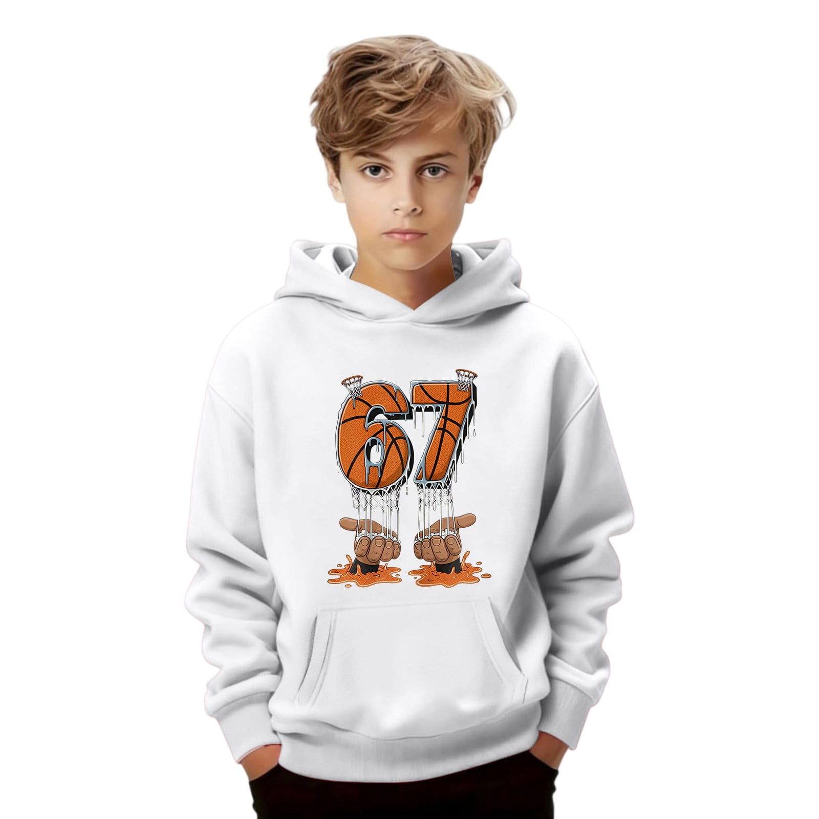 CONZONE Kids Boys Girls 67 Hoodies Number Six Seven Graphic Pullover ...