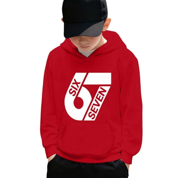 CONZONE Kids Boys Girls 67 Hoodies Number Six Seven Graphic Pullover ...