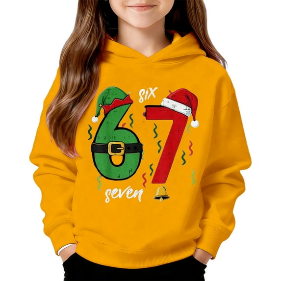 CONZONE Kids Boys Girls 67 Hoodies Number Six Seven Graphic Pullover ...