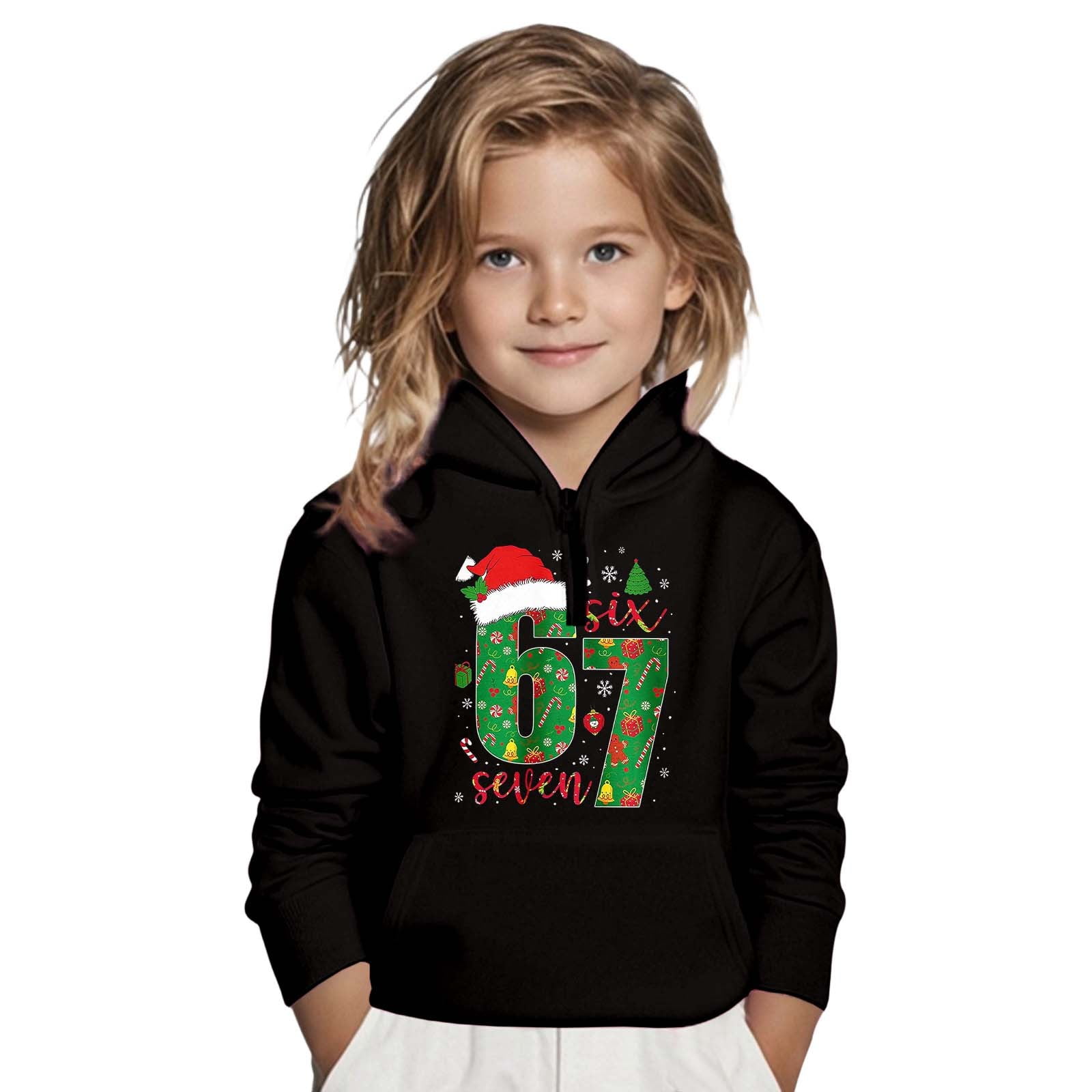 CONZONE Kids Boys Girls 67 Hoodies Number Six Seven Graphic Pullover ...