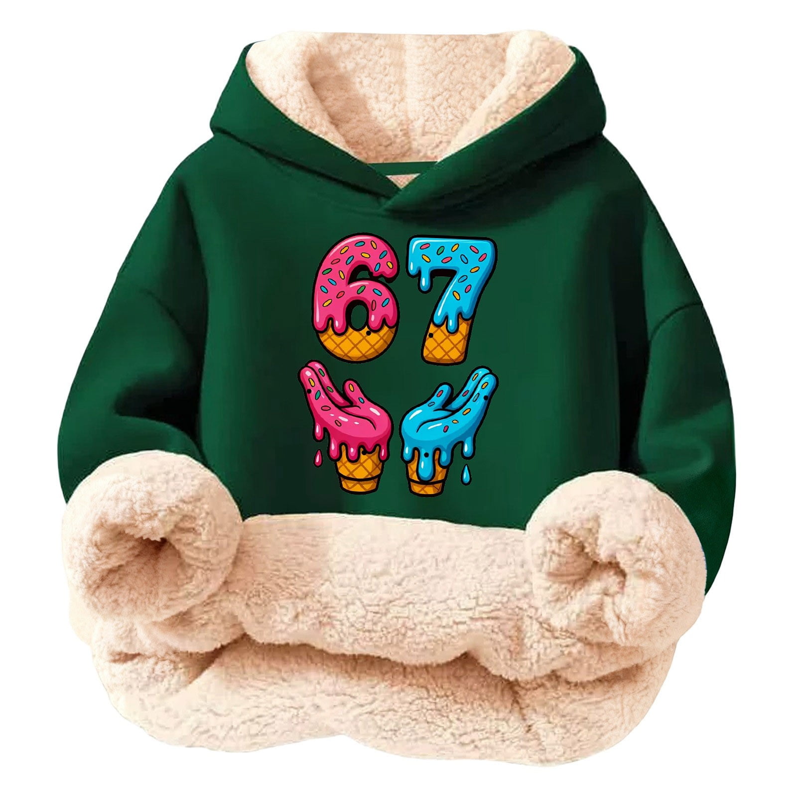 CONZONE Kids Boys Girls 67 Hoodies Number Six Seven Graphic Thick ...